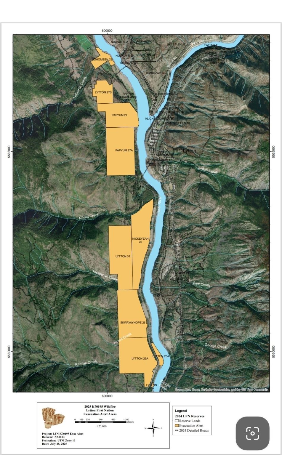 Evacuation Alert RESCINDED for multiple Lytton First Nation Reserves ...